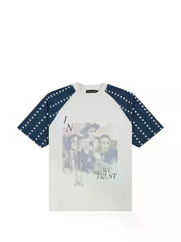 BOREDOM KILLS Graphic-print Star-pattern T-shirt - White
