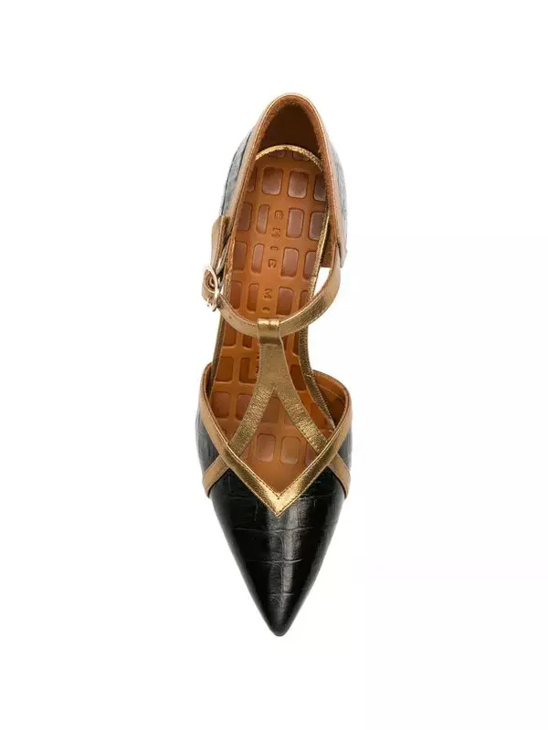 Chie Mihara Crocodile-effect Heeled Pumps