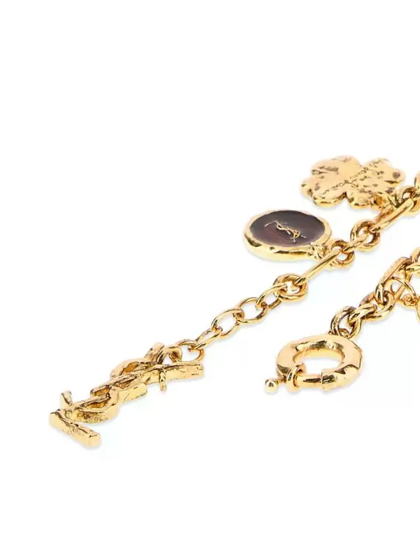 Saint Laurent Cassandre Logo Charm Bracelet
