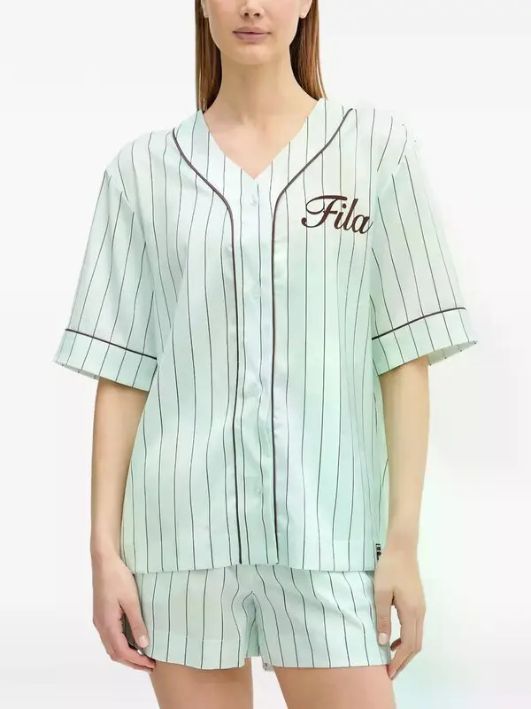 FILA Fiesole Pinstripe-print V-neck Shirt - Blue
