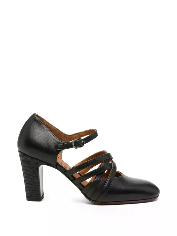 Chie Mihara Leather Heeled Pumps - Black