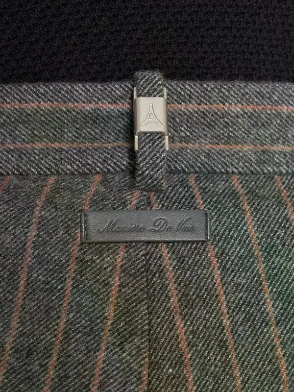 Manière De Voir Pierre Twin Pleat Wool Pinstripe Trousers - Grey