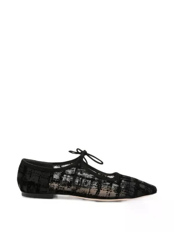 ARTEANA Marcella Flocked Flat Pumps - Black