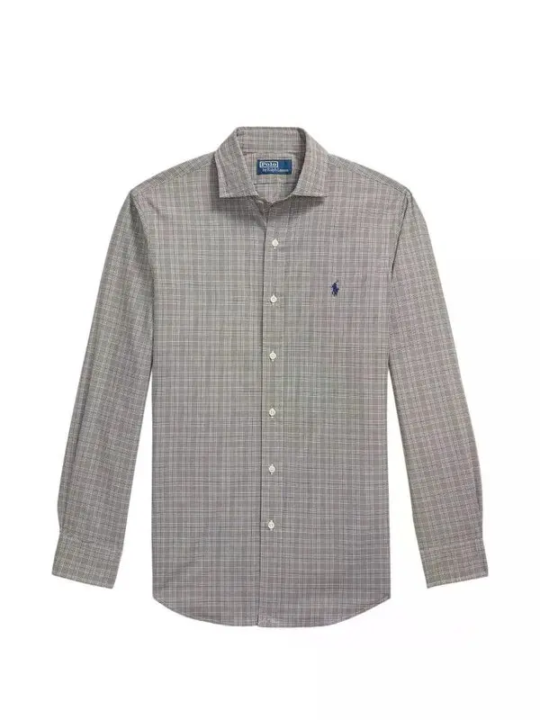 Polo Ralph Lauren Custom Fit Checked Poplin Shirt - Grey