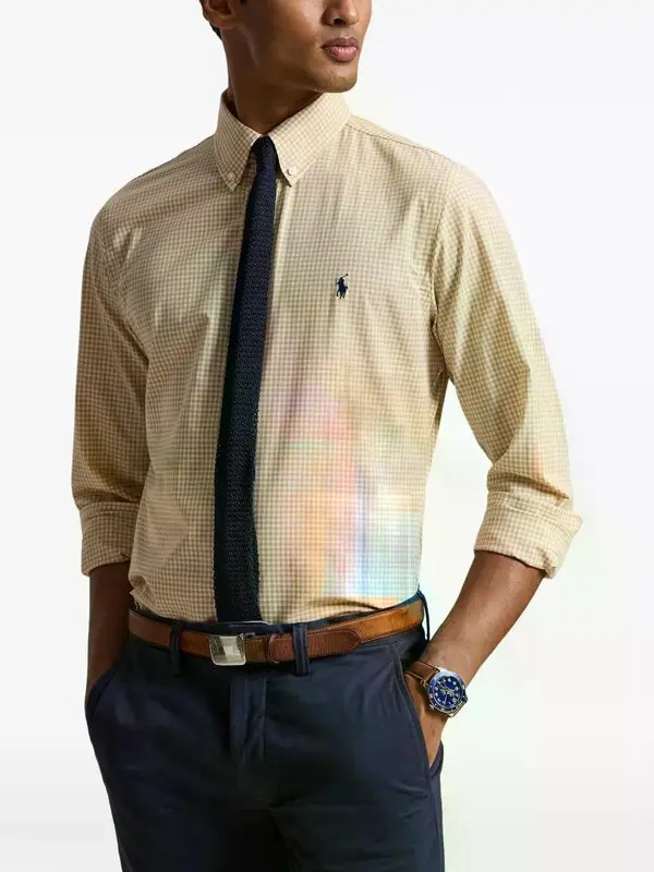 Polo Ralph Lauren Custom Fit Gingham Stretch-poplin Shirt