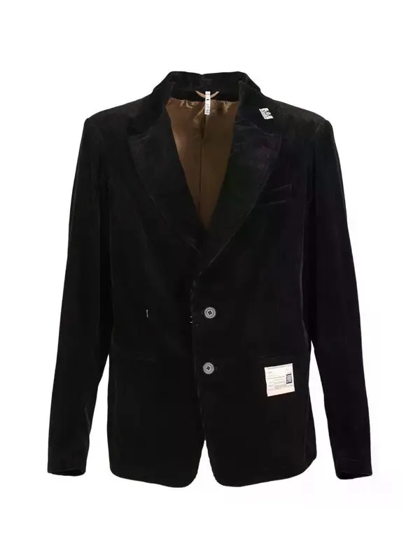 Mihara Yasuhiro Switch Front Corduroy Tailored Jacket - Black