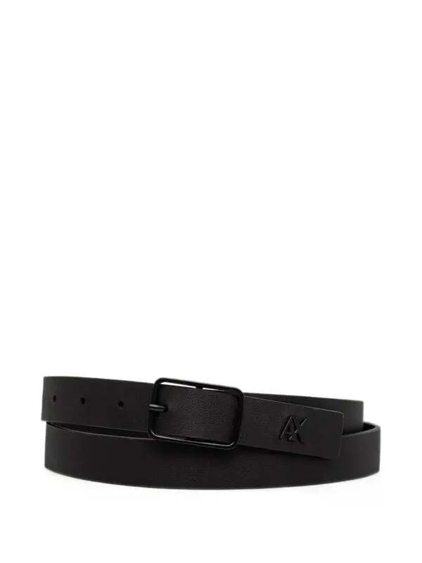Armani Exchange Logo-plaque Buckle-fastening Belt - Black