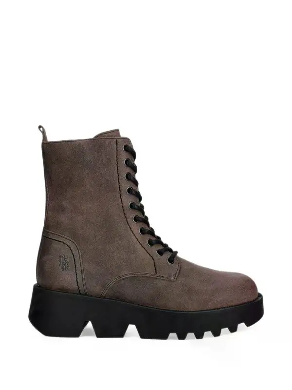 Fly London Lace-up Platform Boots - Brown