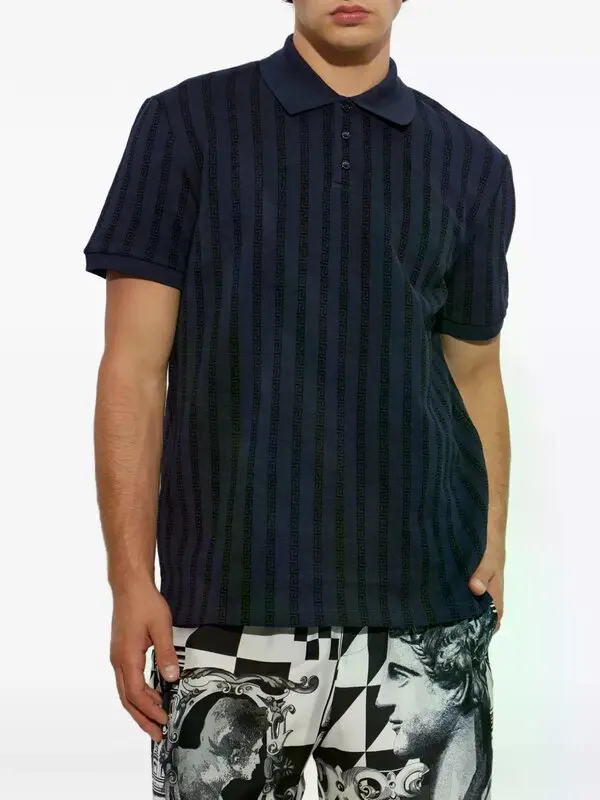 Versace Jacquard Cotton Piqué Polo Shirt