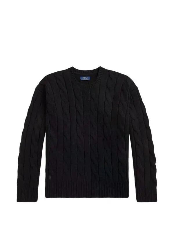 Polo Ralph Lauren Relaxed Fit Cable Wool-blend Jumper - Black