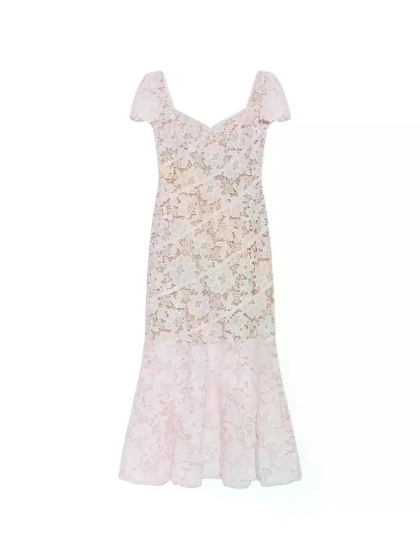 SELF-PORTRAIT Floral-lace Midi Dress - Pink