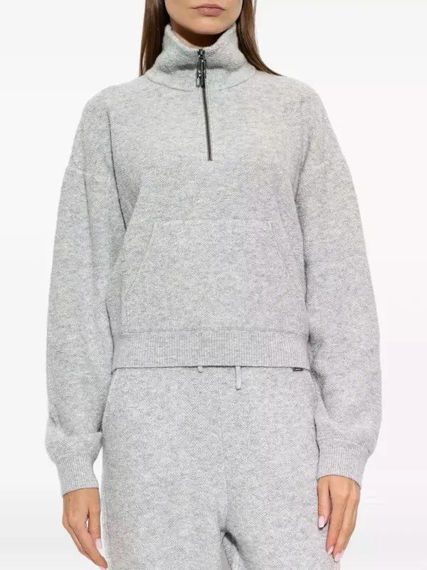 Victoria Beckham Quarter-zip Pouch-pocket Sweater