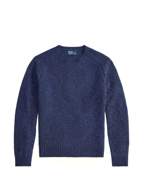 Polo Ralph Lauren Suede-patch Wool-cashmere Jumper - Blue