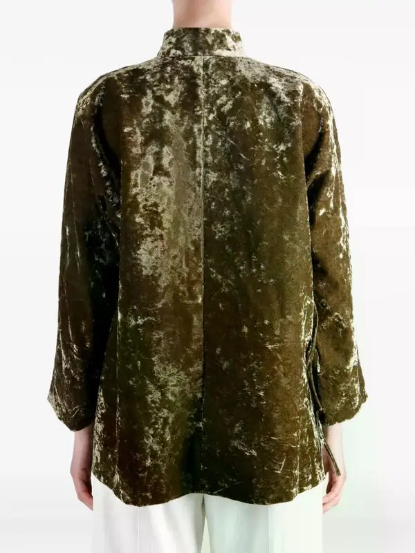 UMA WANG Kika Crushed-velvet Tie-fastening Jacket