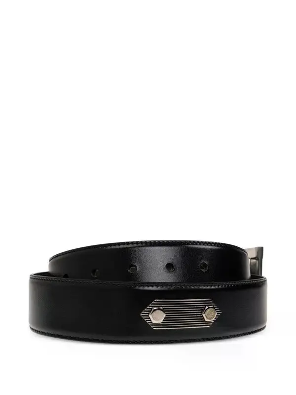 Versace Calf Leather Belt With Metal Buckle
