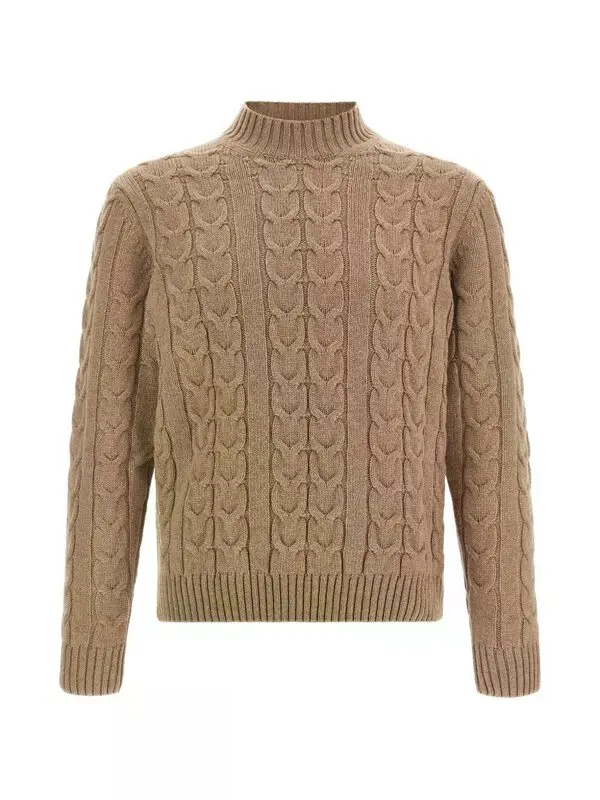 ZANONE Cable-knit Mock-neck Sweater - Neutrals