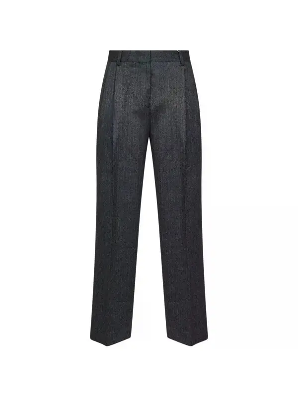 TOTEME Pleated Herringbone-pattern Trousers - Grey