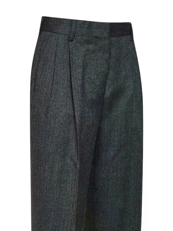 TOTEME Pleated Herringbone-pattern Trousers