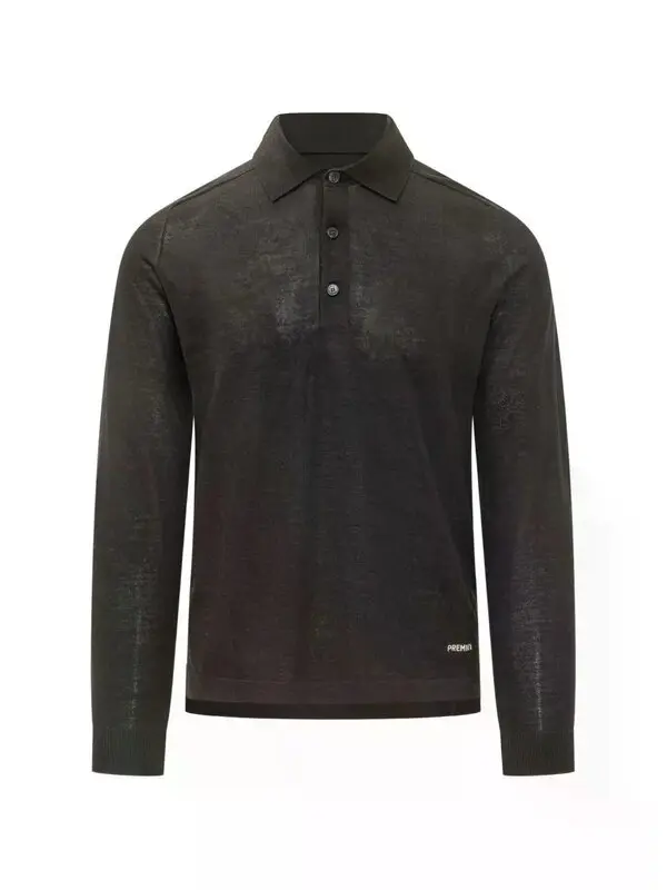 Premiata Long-sleeve Polo Sweater - Black