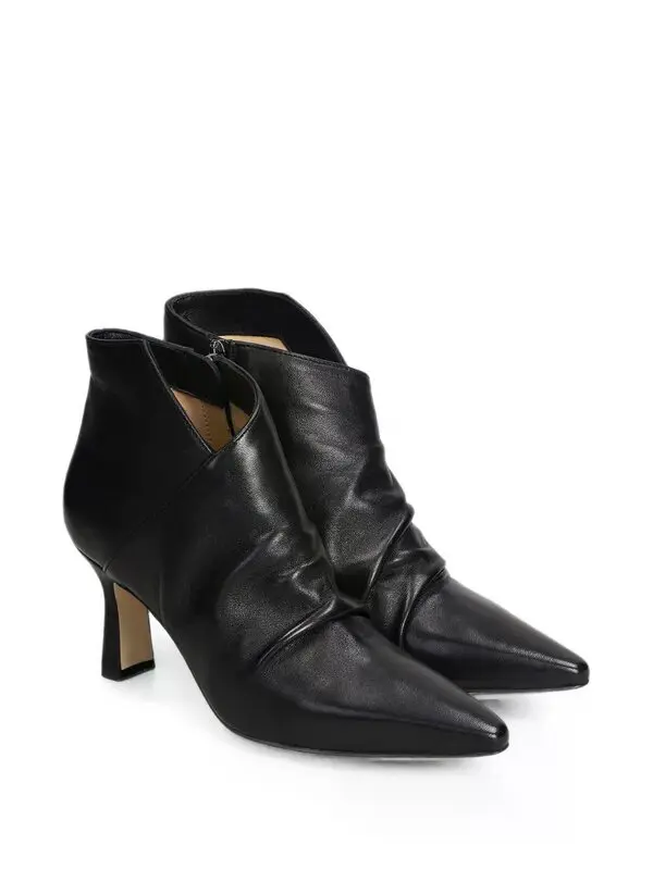 THE SELLER Ruched Pointed-toe Ankle Boots - Black