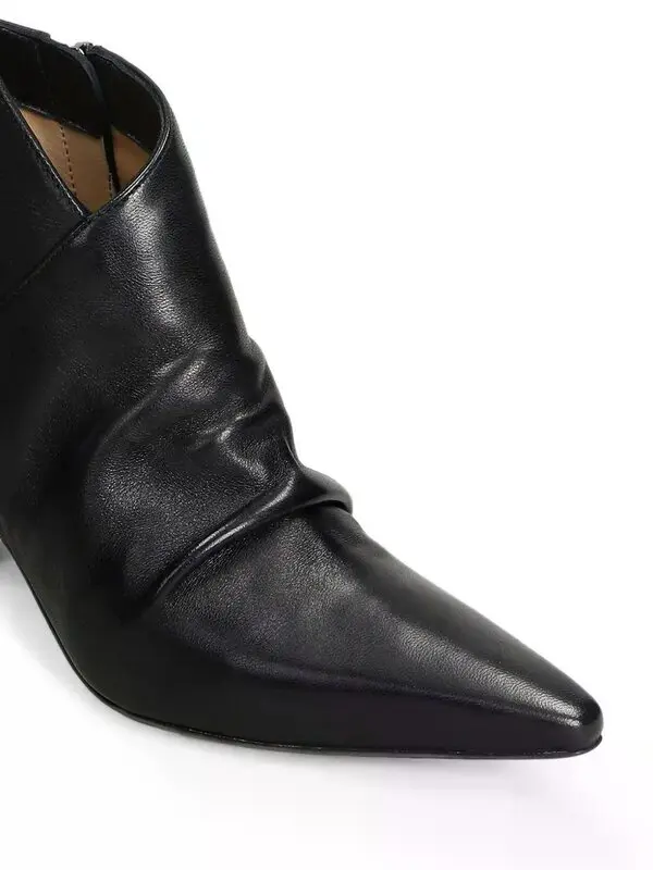 THE SELLER Ruched Pointed-toe Ankle Boots