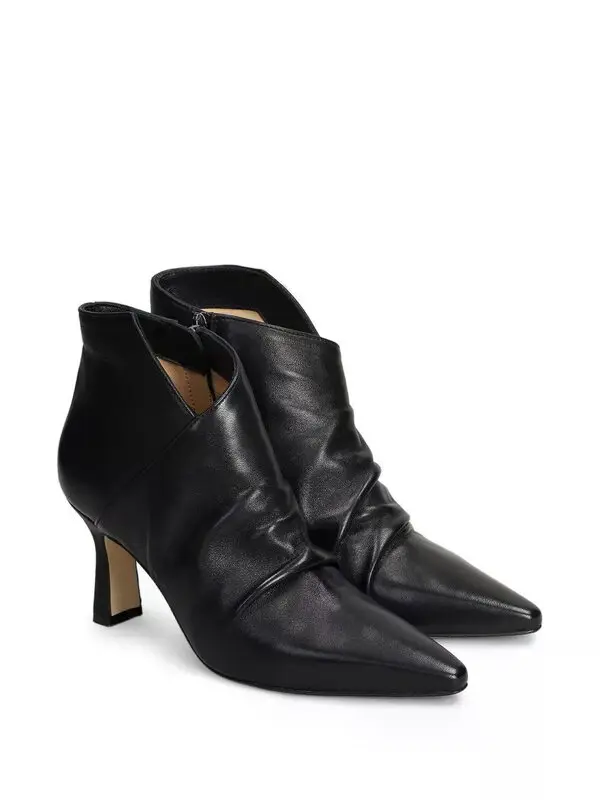 THE SELLER Ruched Pointed-toe Stiletto Heel Ankle Boots - Black