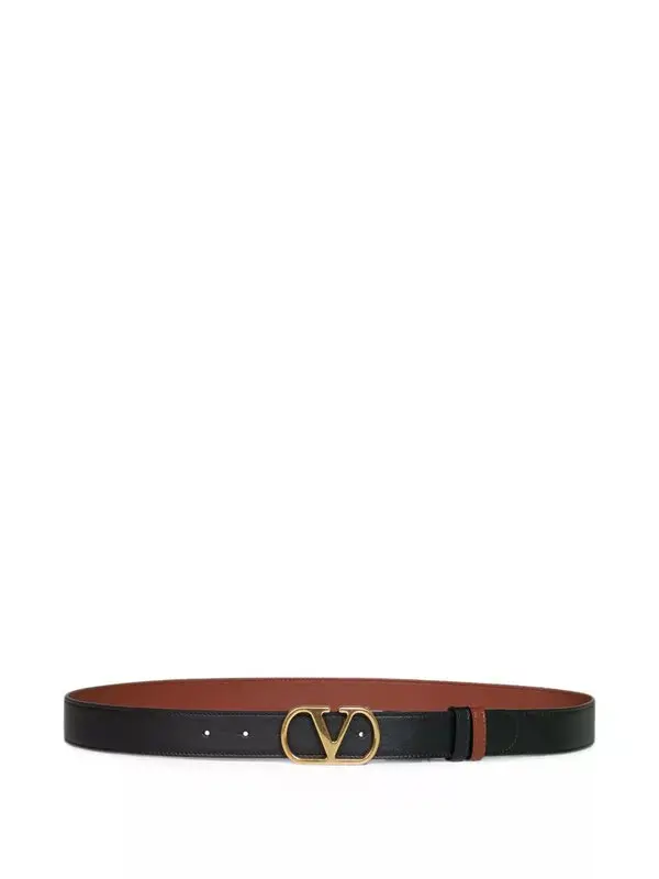 Valentino Garavani Reversible Shiny Calfskin Belt 30mm / 1.2 - Black