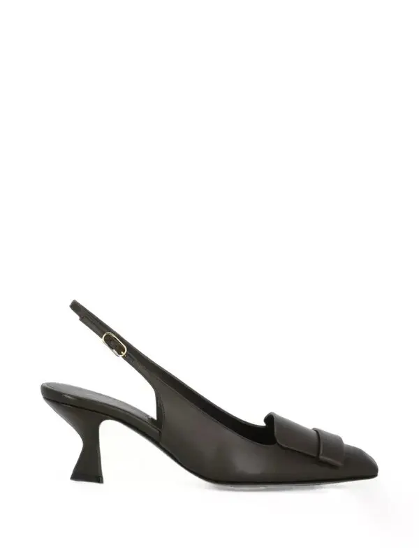 SERGIO ROSSI Slingback Pumps With Buckle Detail - Brown