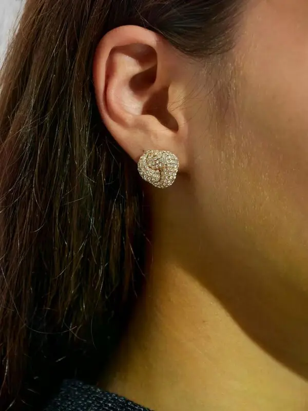SELF-PORTRAIT Crystal-embellished Knot Earrings