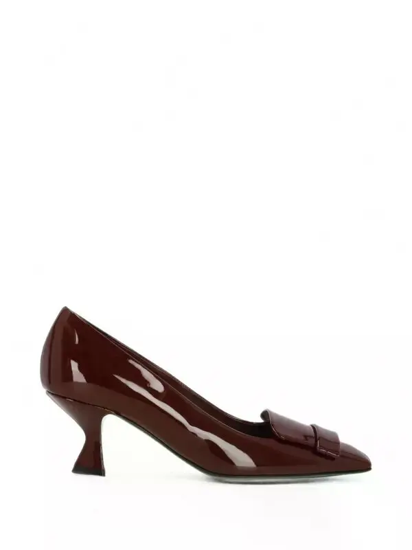 SERGIO ROSSI Buckle-detail Square-toe Pumps - Red