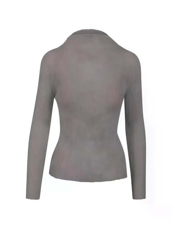 Issey Miyake Plissé-effect Long-sleeve Top - Grey
