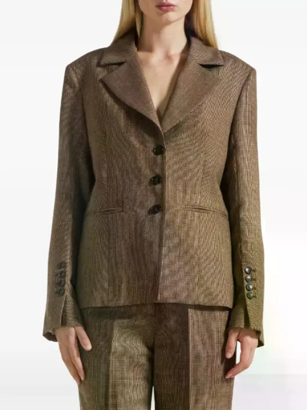 Seventy Checked Notched Lapel Blazer