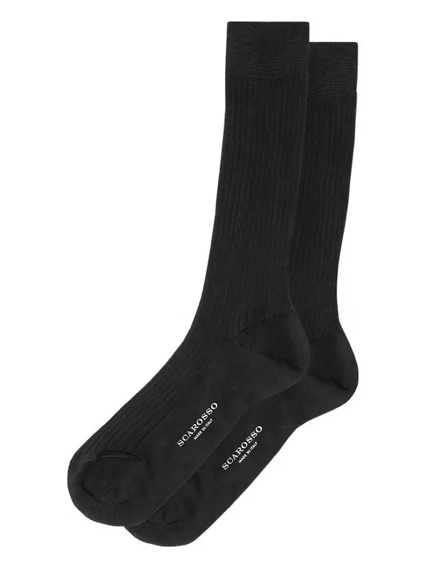 SCAROSSO Ribbed Knit Socks - Blue