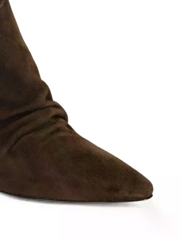 THE SELLER Ruched Pointed-toe Ankle Boots