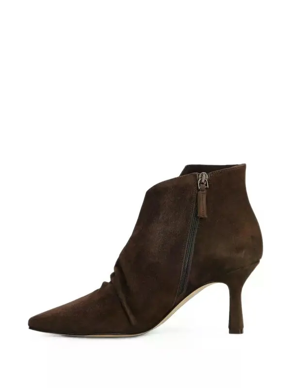 THE SELLER Ruched Pointed-toe Ankle Boots