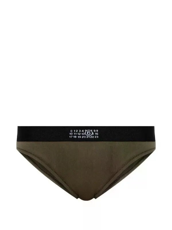 MAISON MARGIELA Logo-print Briefs - Green