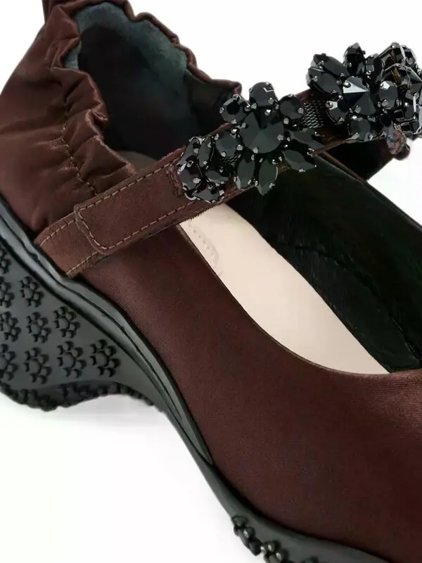 Simone Rocha Embellished Ballet Flats - Brown