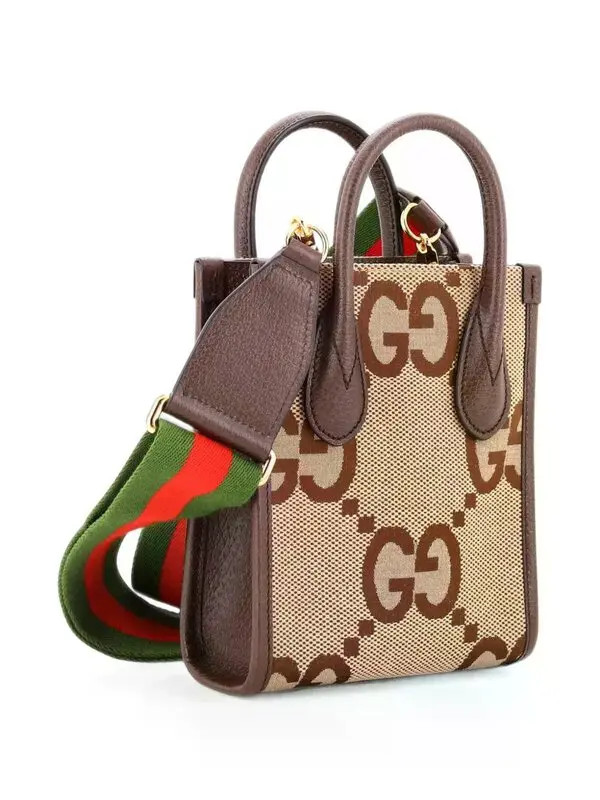 Gucci Vertical Tote Jumbo Gg Canvas Mini Crossbody Bag