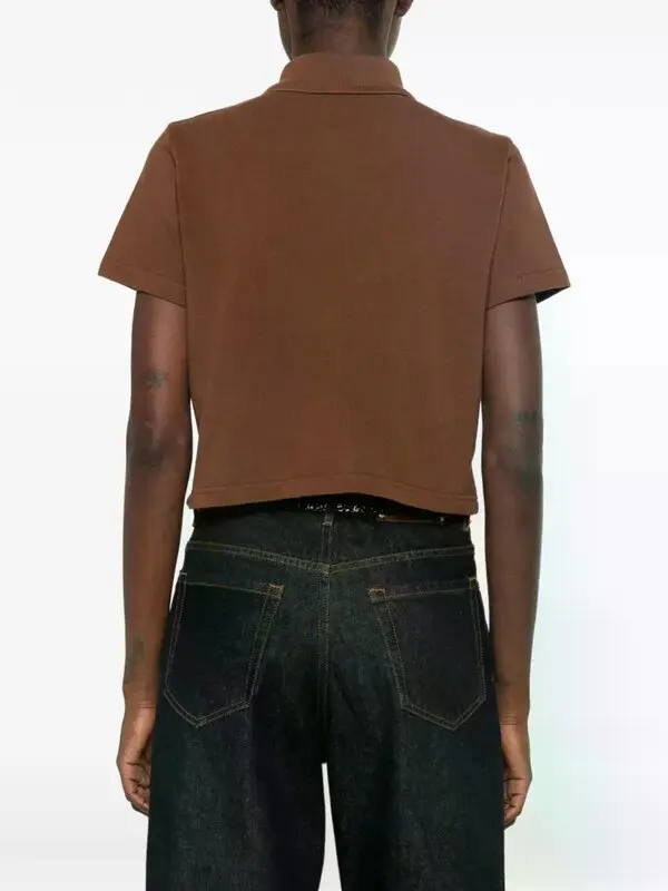 Saint Laurent Cropped Logo Polo Top