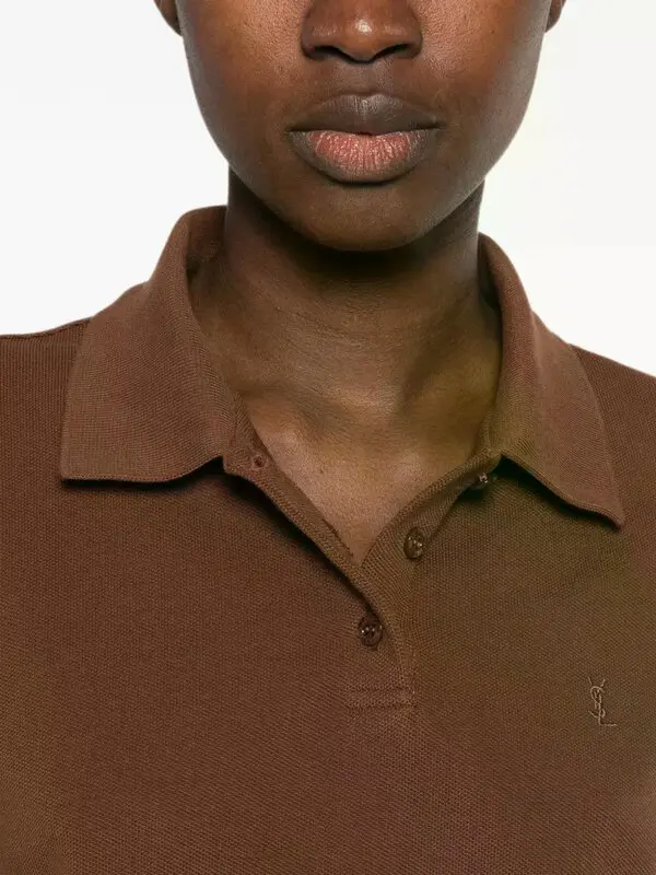 Saint Laurent Cropped Logo Polo Top