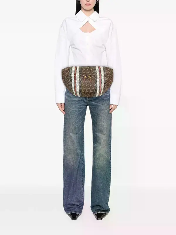 Burberry Extra Large Tb Monogram E-canvas Stripe Belt Bag