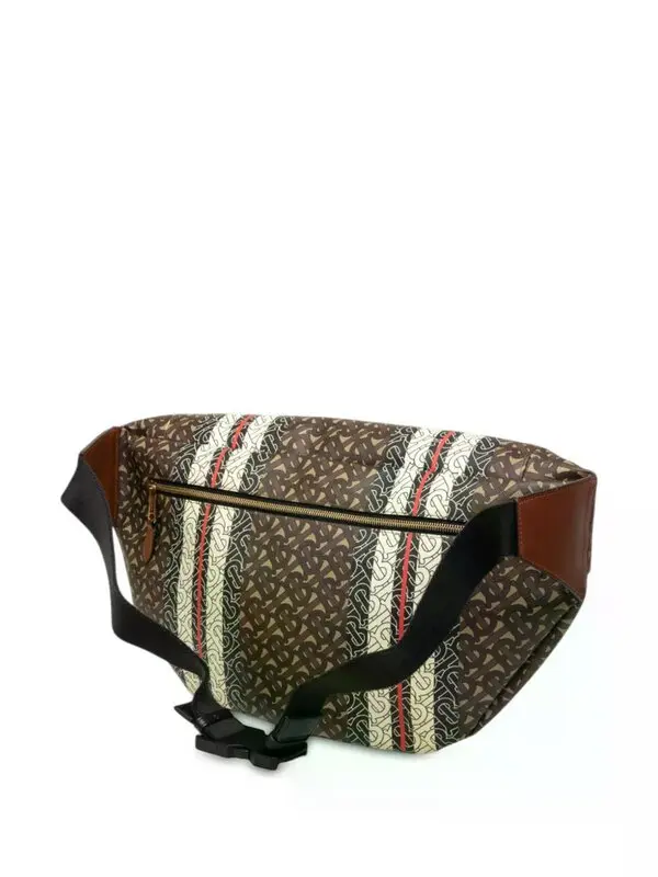 Burberry Extra Large Tb Monogram E-canvas Stripe Belt Bag