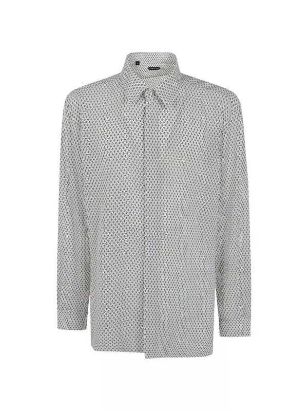 TOM FORD Diamond-pattern Silk Shirt - White