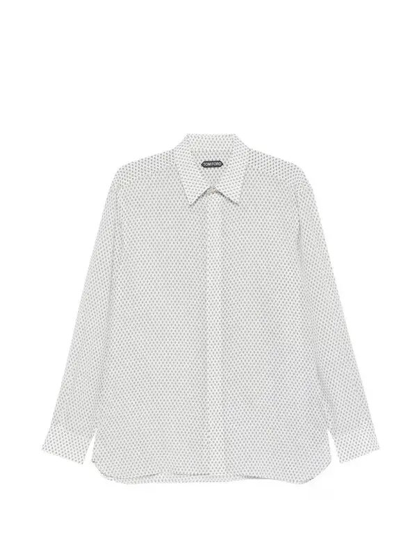 TOM FORD Diamond-pattern Silk Shirt - White