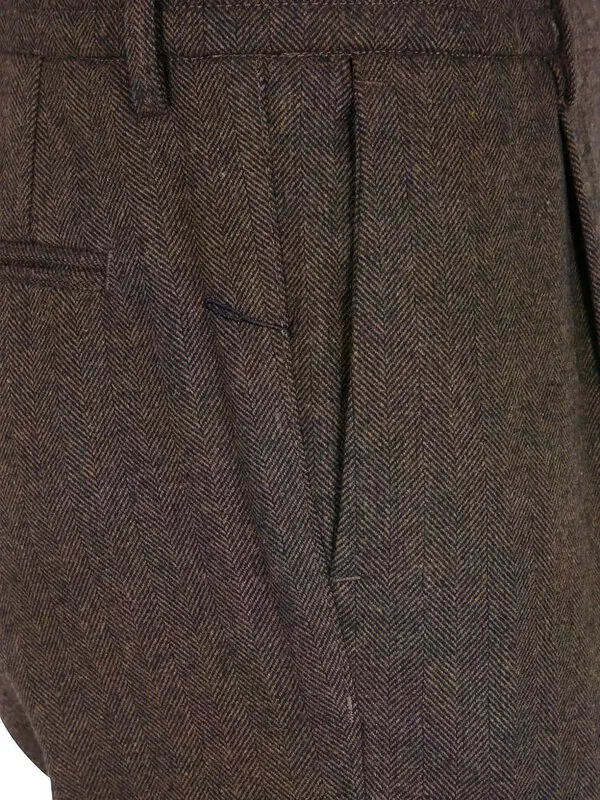 CRUNA Herringbone-pattern Trousers
