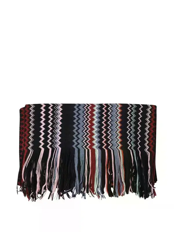 Missoni Zigzag Fringed Scarf - Black