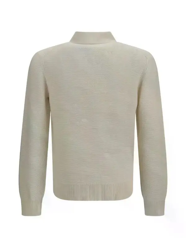Zegna Waffle-knit Long-sleeve Polo Shirt