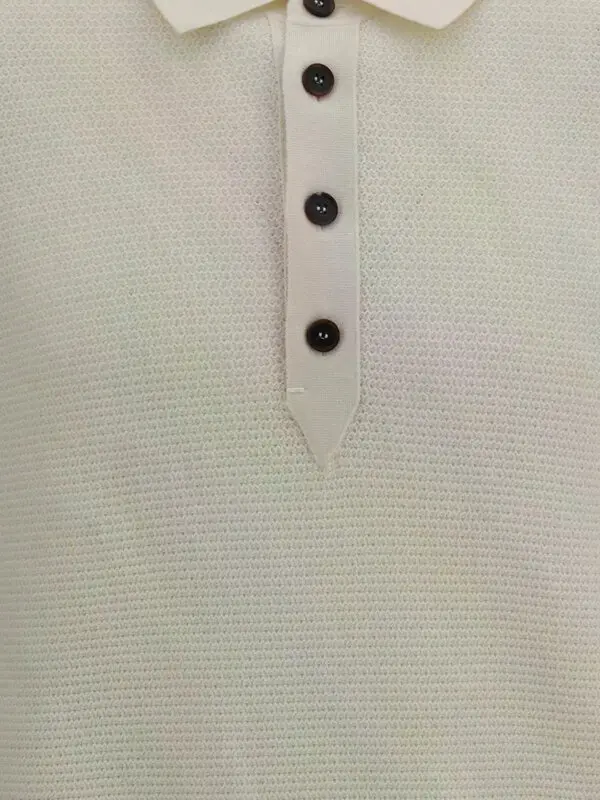 Zegna Waffle-knit Long-sleeve Polo Shirt - Neutrals