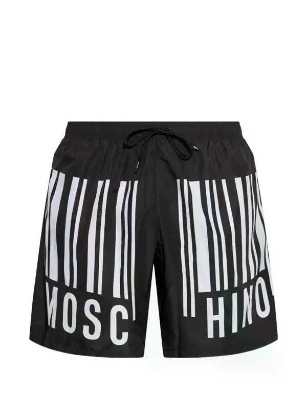 Moschino Barcode Logo Print Swim Shorts