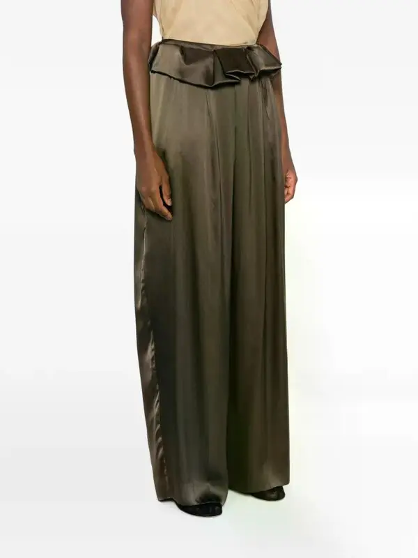 Khaite Kira Gathered Satin Trousers